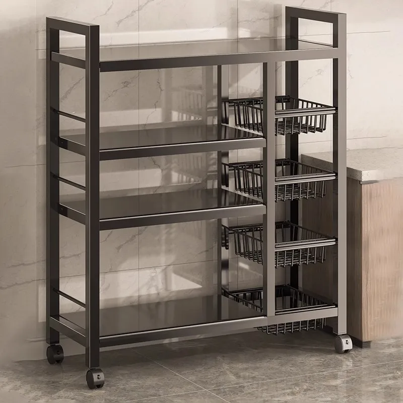 Floor-standing Kitchen Multi Layers Storage Rack With Rotate Wheel ...