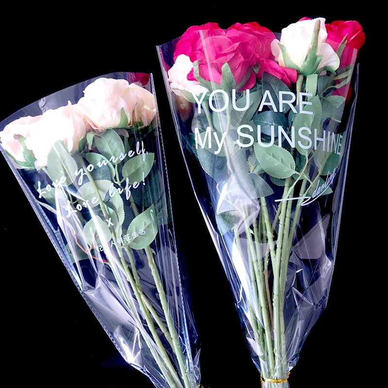 OPP Sustainable Fresh Plastic Flower Bouquet Sleeve Bag clear ...