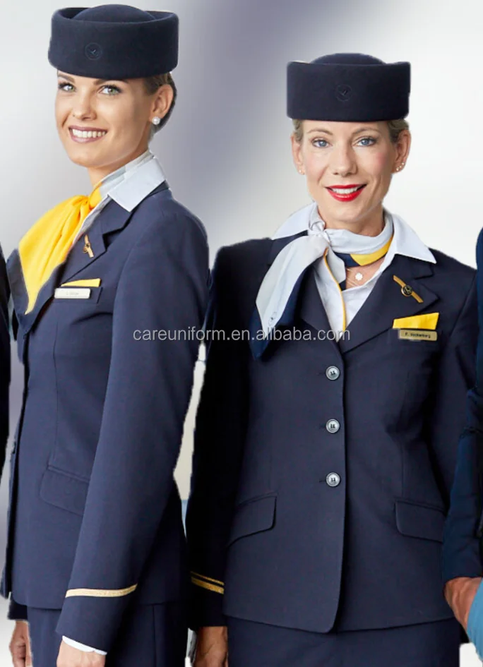 Custom Airline Uniforms - German Lufthansa Flight Attendants Suits