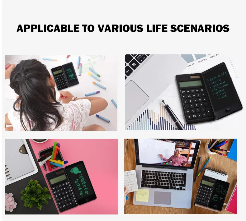 Office Wisdom Dual Power Solar Calculator - Portable & Versatile