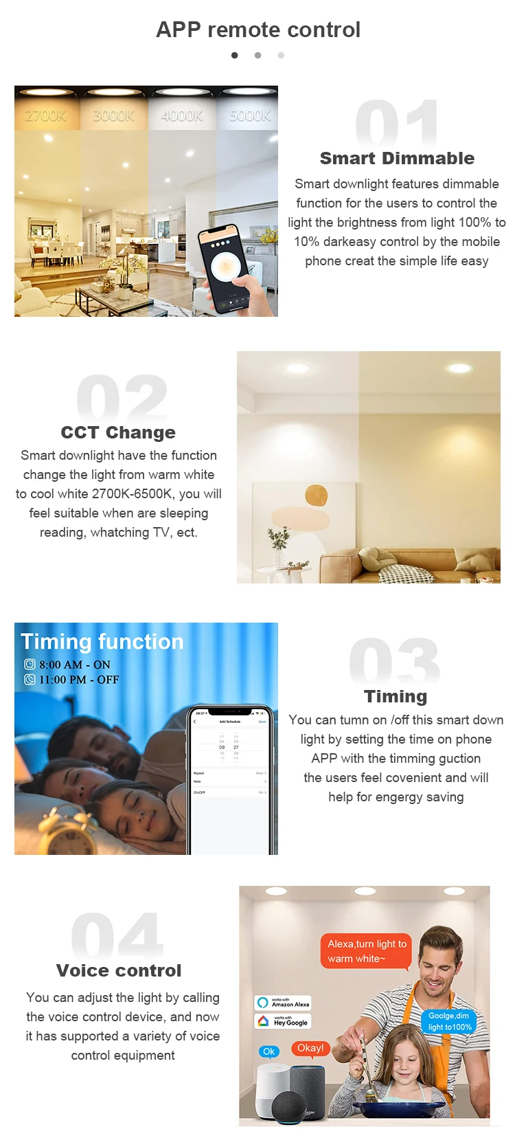 Rgb+cct Available Matter Adjustable Downlight Dimmable Led Recessed ...