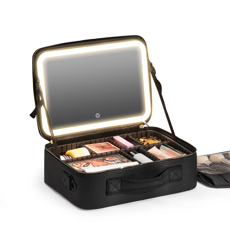 2023 LED Cosmetic Bag with Mirror - Large Capacity & Fashion