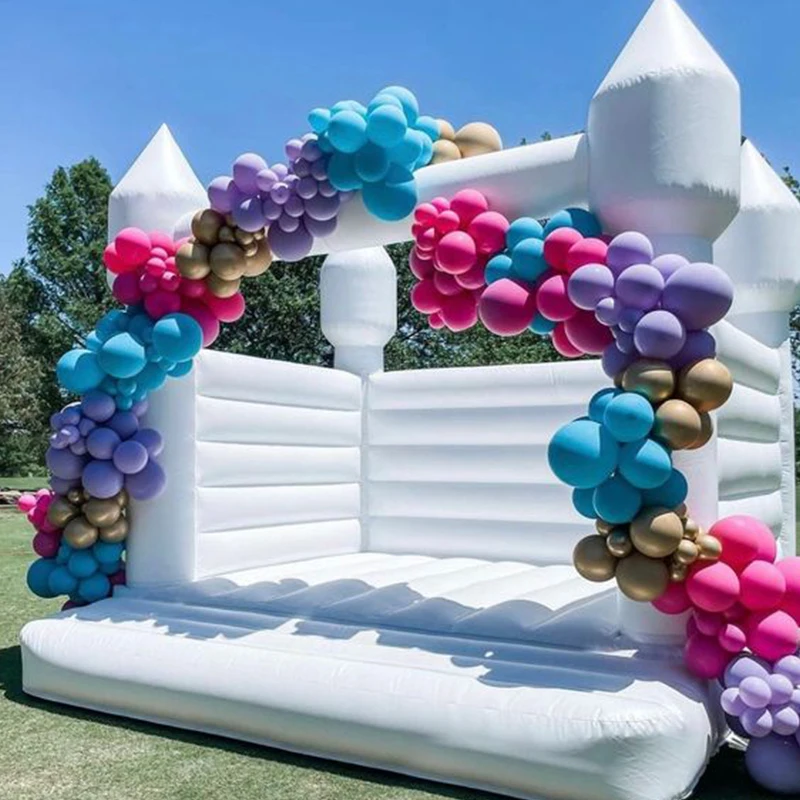 Outdoor Rental Inflatable White Bounce Combo House Inflatable Bouncer ...
