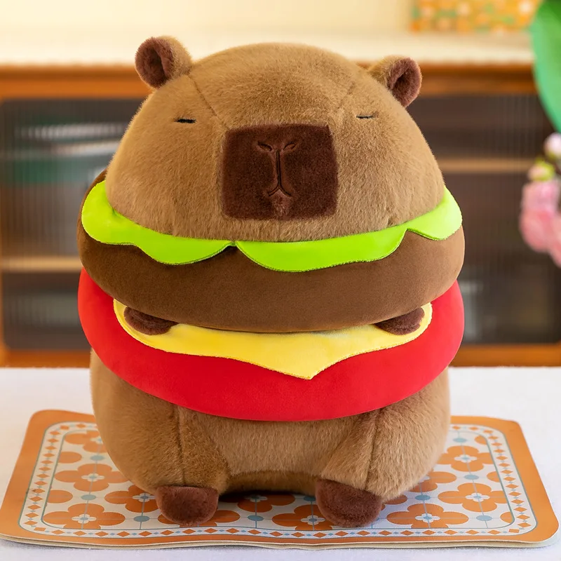 Capybara Hamburger Plush - Adorable Toy for Kids & Adults