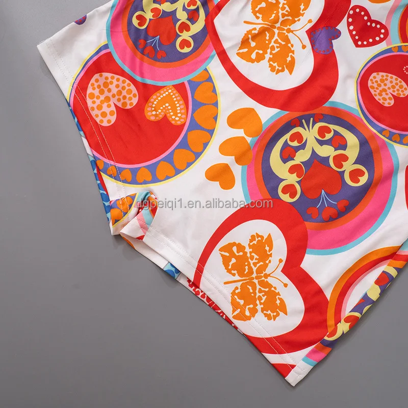 Peeqi K23rp149 Summer Fashion Dance Wear Graphic Print Sleeveless Backless Hollow Out Sexy
