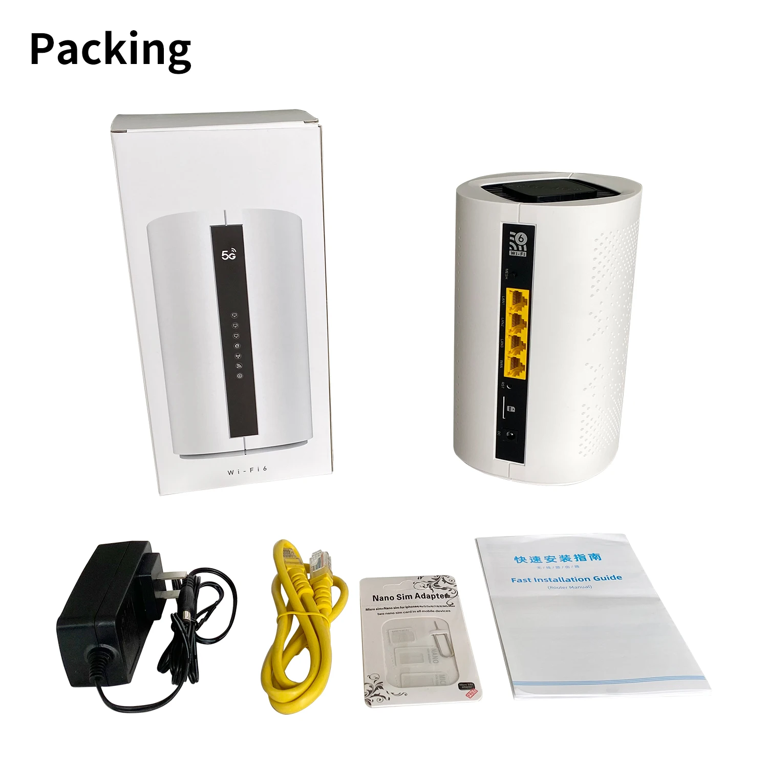 Wireless Wifi6 802.11AX 1800mbps Router with SIM Card Slot