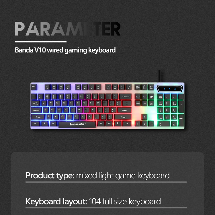 Banda V10 7 Colors Rgb Gaming Keyboard Suppliers, Manufacturers ...