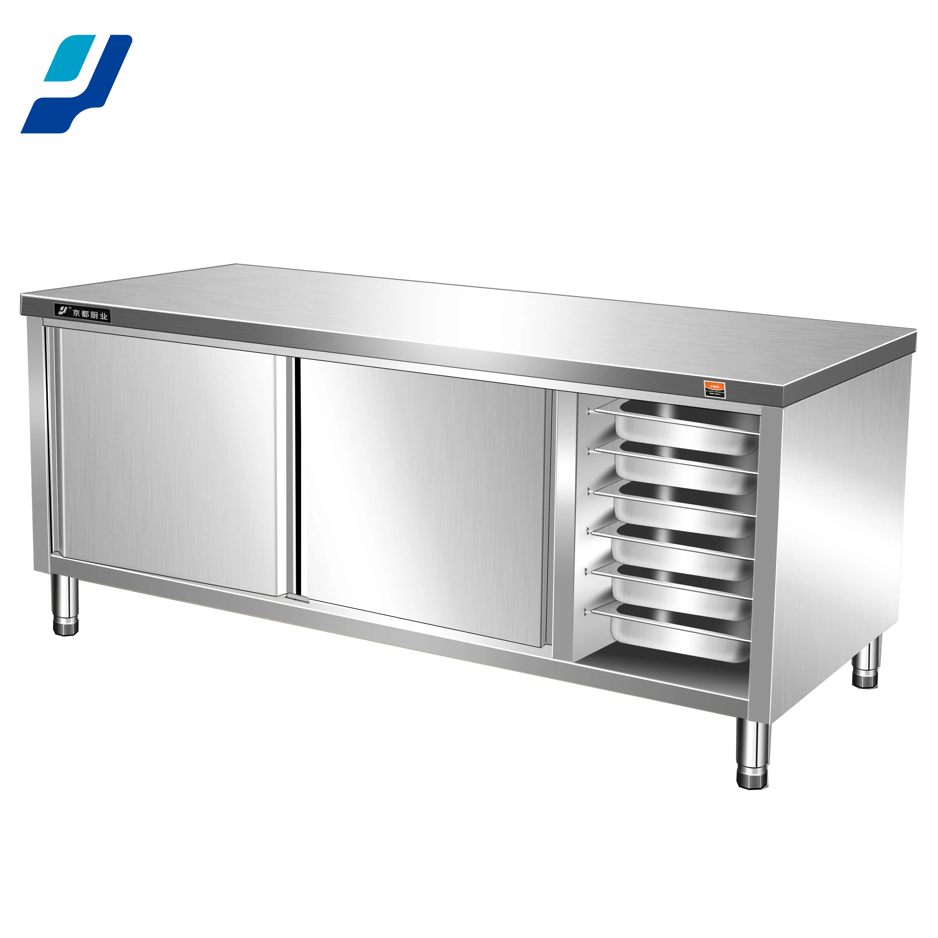 Commercial Stainless Steel Work Table Storage Cabinet Workbench Kitchen ...