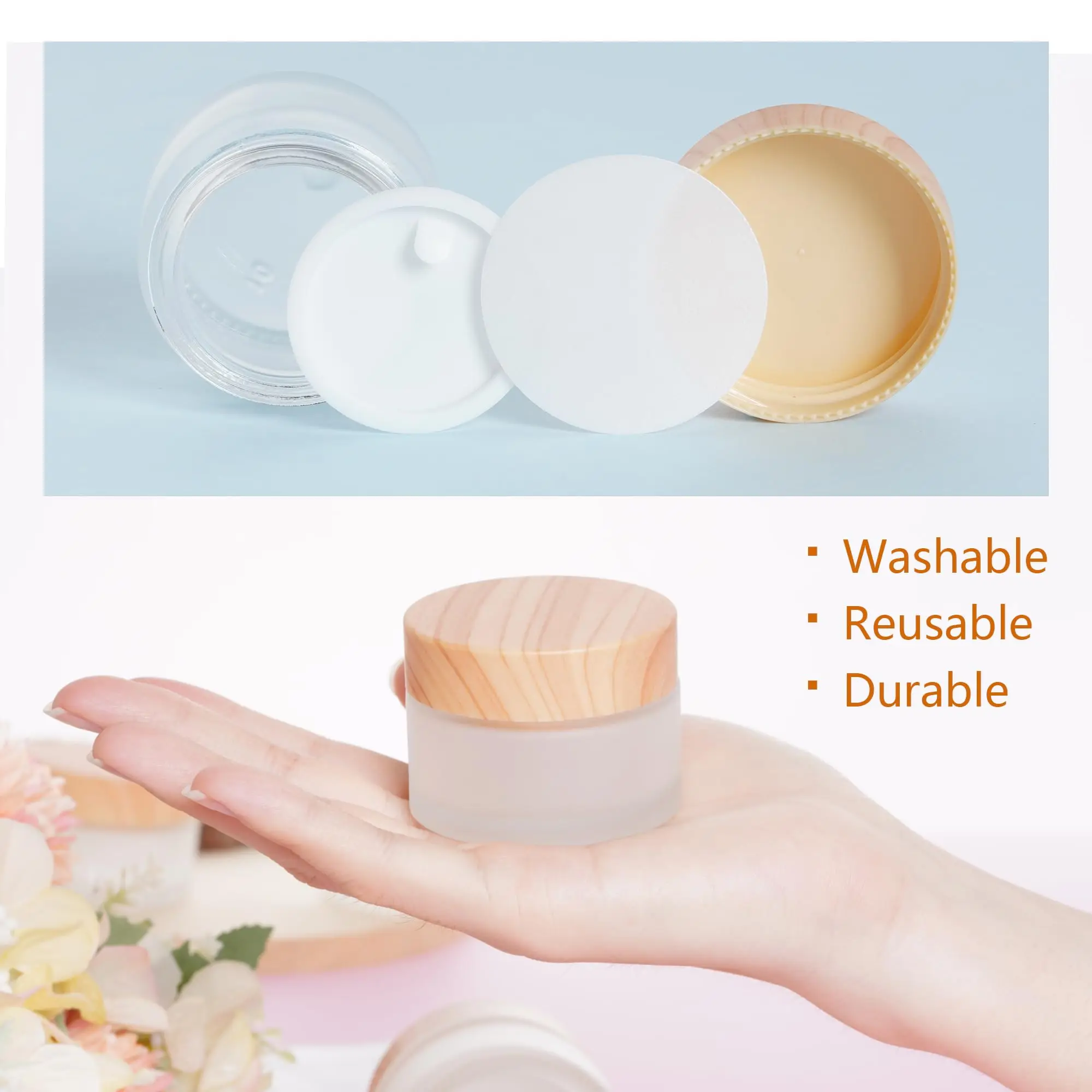 30g frosted glass face cream jar wide mouth special shape frosted glass ...