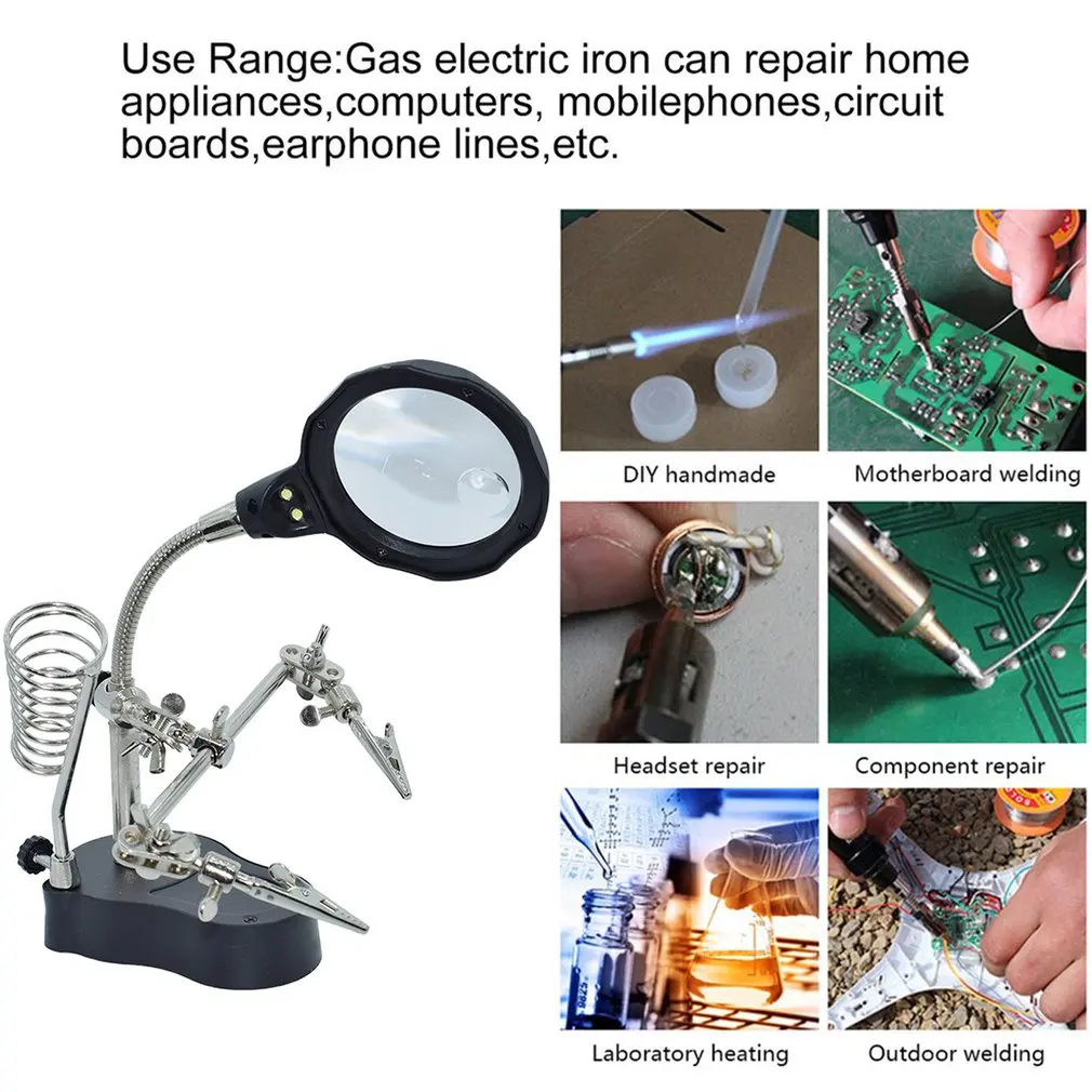 Welding Magnifying Glass with LED Light - 3.5X-12X Lens