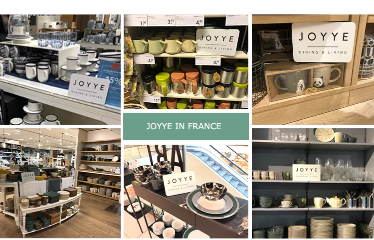 Joyye Customizable Reactive Glaze Ceramic Dinnerware Set with Cups ...