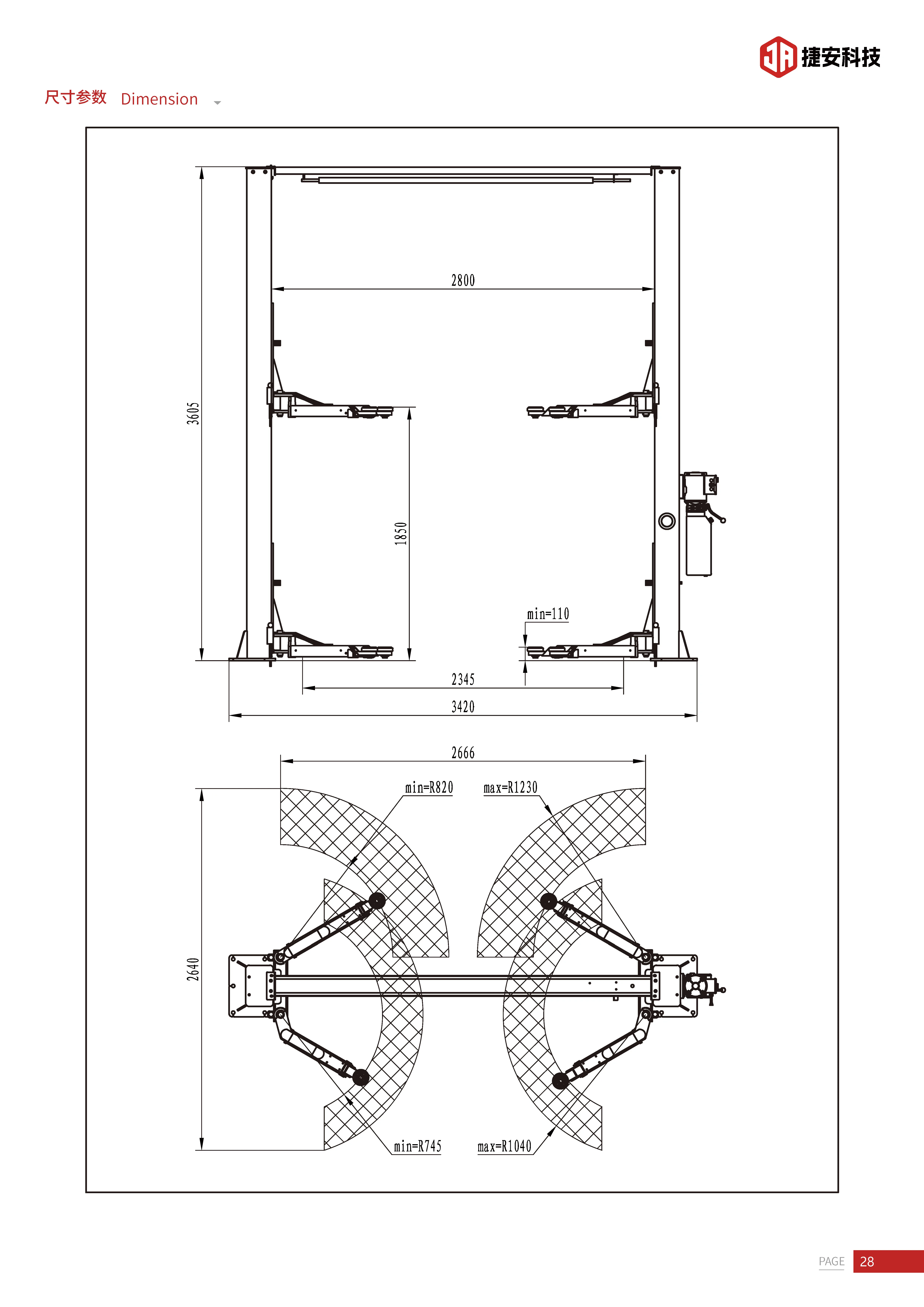 Two Post Car Lift Car Elevator for Home Garage With a Dual Manual Lock ...