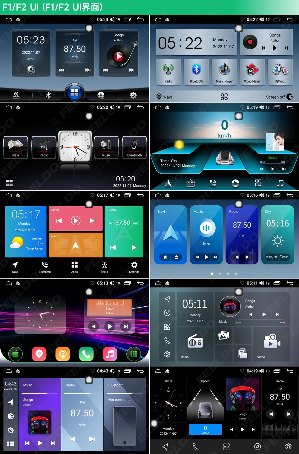 10" Universal Big Screen Android Car Multimedia Head Unit Navigation ...