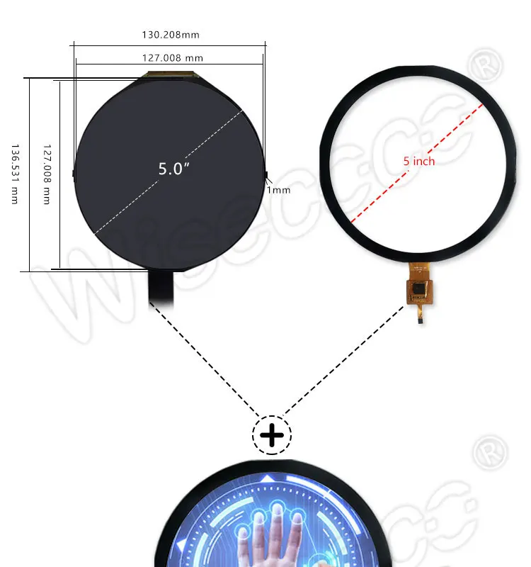 Wisecoco 5 Inch Touch FHD Screen - 1080P IPS Panel Display