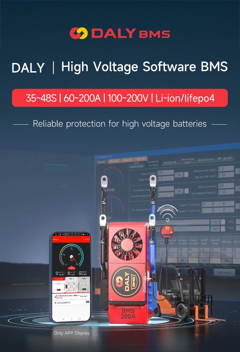 Daly Smart Forklift Trucks Lithium Li-Ion Lifepo4 Battery
