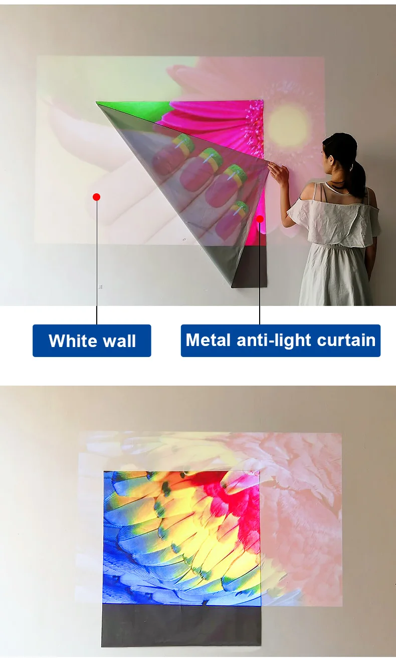 VIY Portable Projector Screen 4K High Brightness 16:9 Metal Anti Light ...