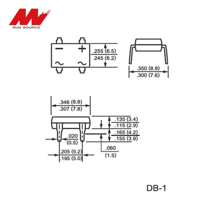 DB207 Package By DB-1 Bridge Rectifiers Diodes - Diodes - Wolfchip.com