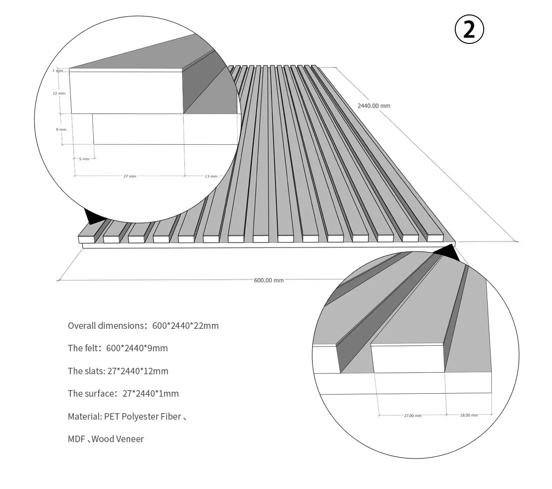 Home Interior Fluted PET Wooden Cladding Wall Design Akupanel Acoustic ...
