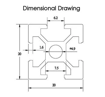 Extrusion Aluminum 20x20 T Slot Aluminum Industrial Aluminum Profile ...