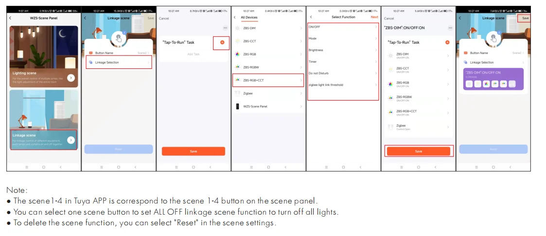 Ts4(wzs) 100-240vac 4 Scenes Tuya Zigbee Dimmer Touch Panel Switch Remote Control For Zigbee 3.0 ...