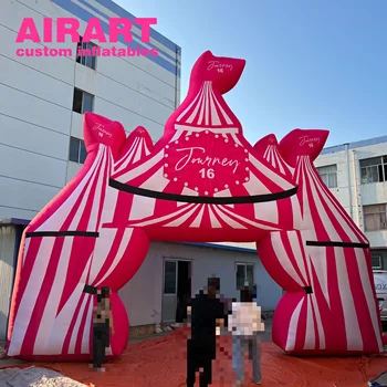 Portable Inflatable Pink Castle Arch Entrance For Circus Party Event ...