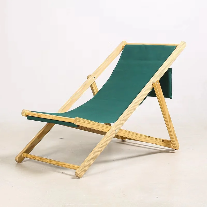 Modern Beach Chair - Durable Outdoor Pool Sun Wood Foldable