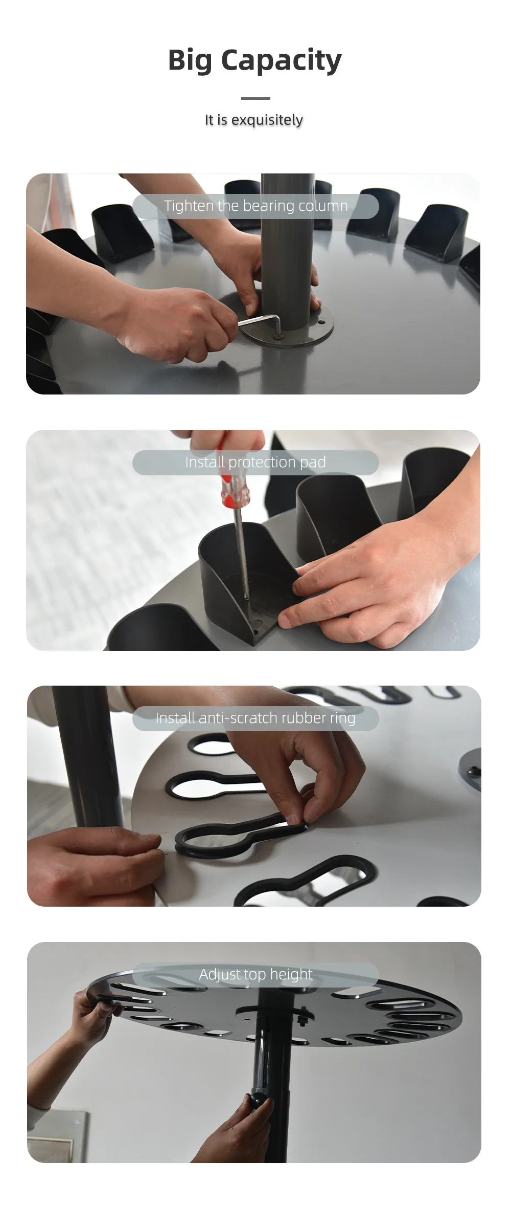 Customized Revolving Metal Floor Stand Gun Display Stand Tool Display ...