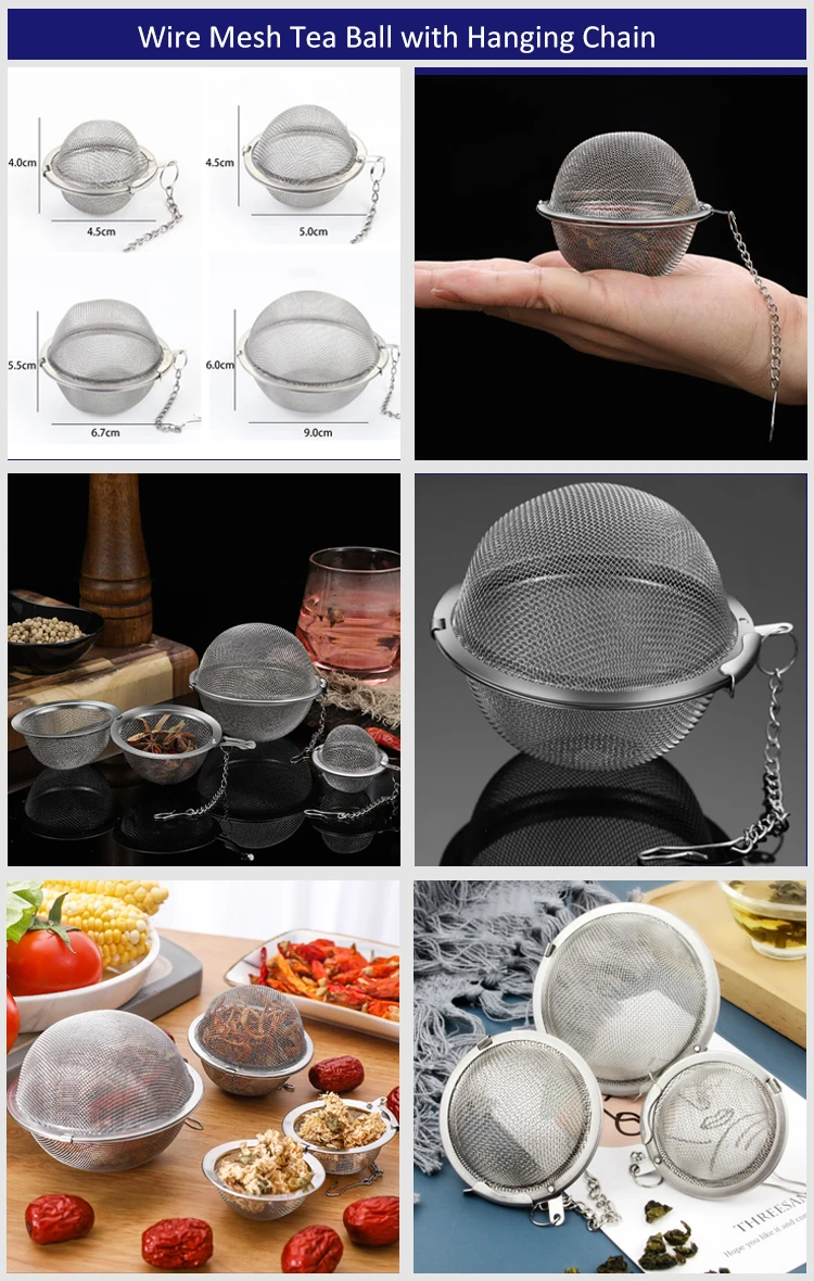 Food Grade Stainless Steel Wire Mesh Tea Ball Strainer