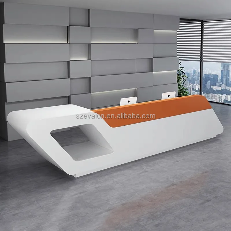 Modern extra Large Clinic Reception Counter Desk Luxury Wooden ...