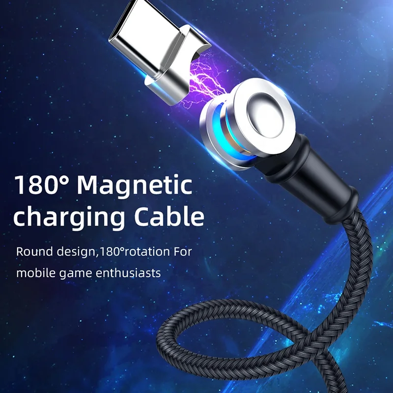 Oem Led 3 In 1 Magnetic Charging Cable 360 540 Degree Type C Charger ...