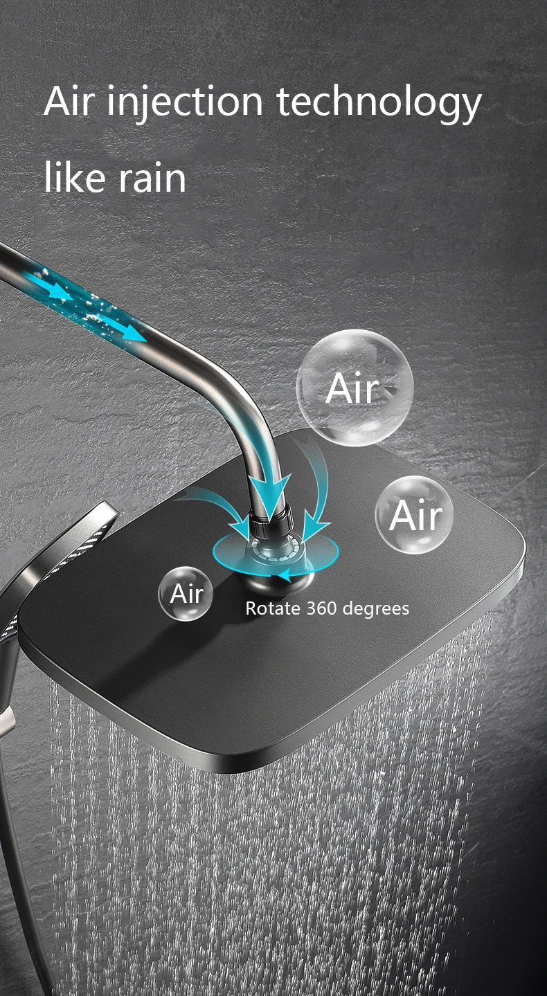 Modern Luxury Brass 4 Function Shower Set With Waterfall Control Knob ...