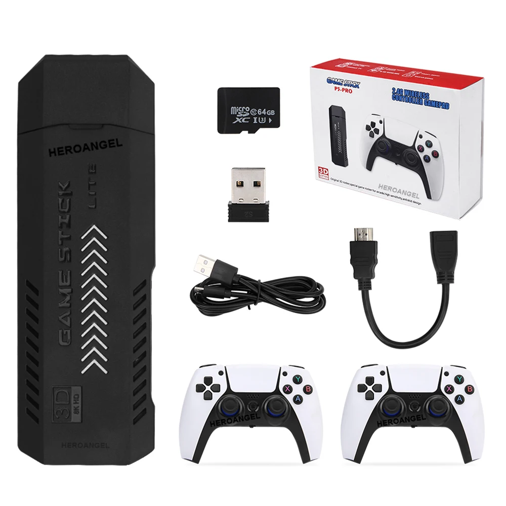 128GB P5-Pro TV Game Box 4K H-D Mini Handheld Video Game Consoles USB ...