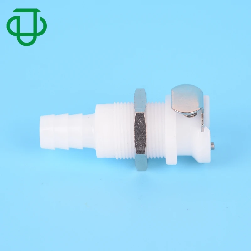 Small Hose Barb Panel Mount Bulkhead Valve - Quick Disconnect