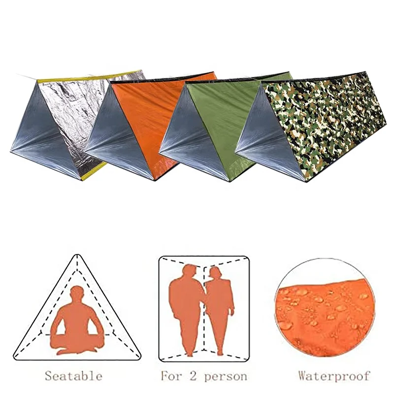 Camping Portable PE Emergency Shelter Waterproof Lightweight Outdoor ...