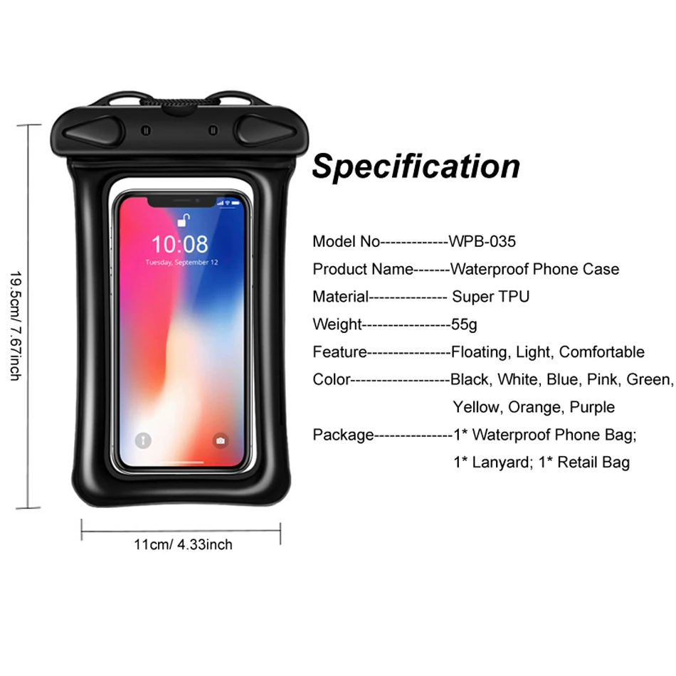 Ipx8 Swim Universal Pvc Floating Waterproof Phone Bag Water Proof Phone ...