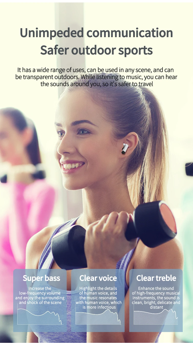 F72 Led Light Enc Tws Earbuds Hifi Headphone Sport Earphone Headset ...