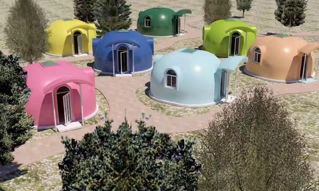 Outdoor Eco Friendly Waterproof Self Assemble Easily Assembled Prefab House Igloo DIY EPS Dome ...