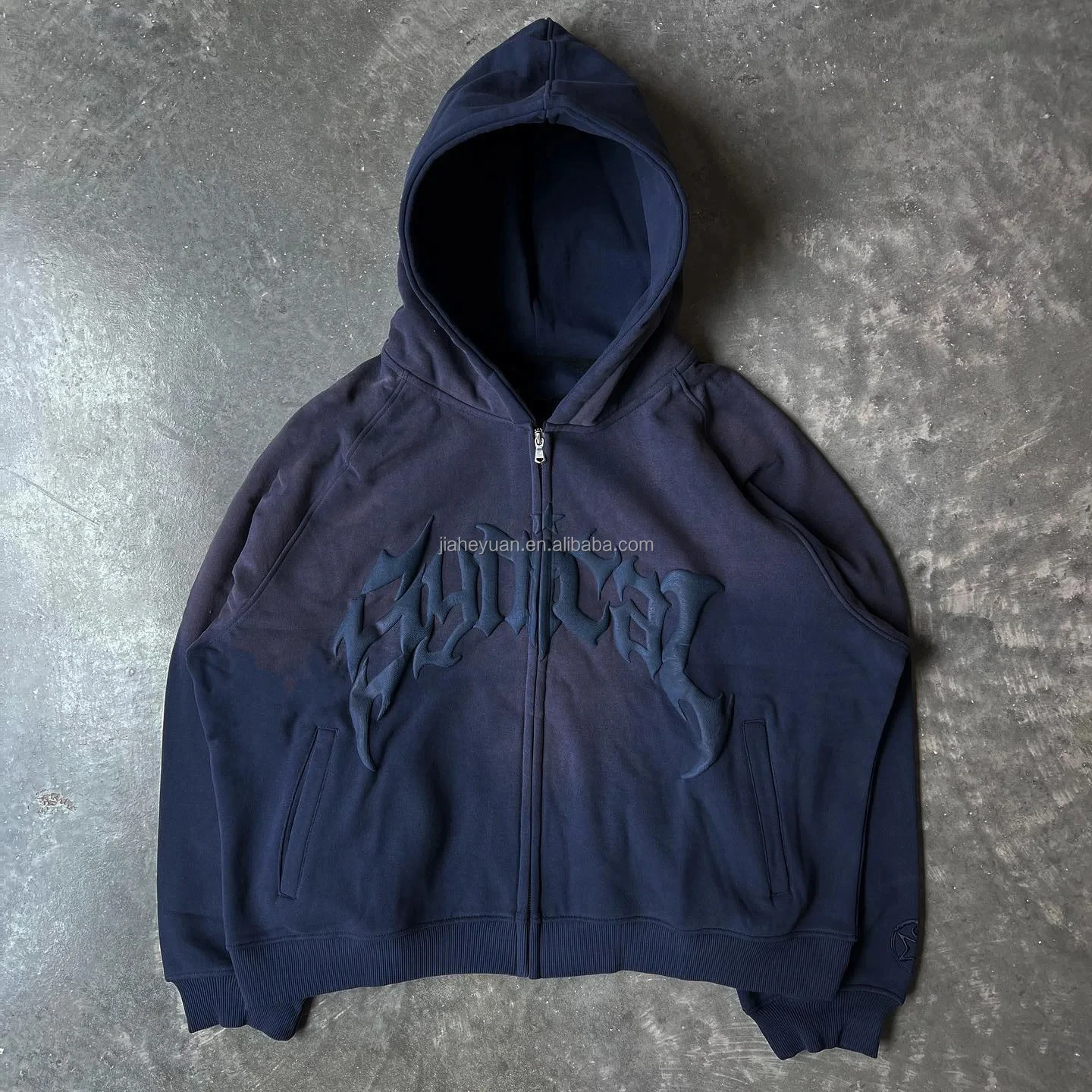 Custom Logo Puff Printing Zip Up Hoodie Men Streetwear High Quality Y2k ...