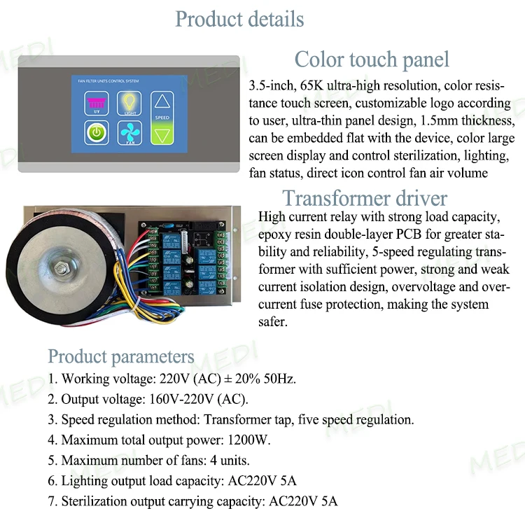Purification Work Bench Controller Laminar Flow Hood Controller Ffu ...