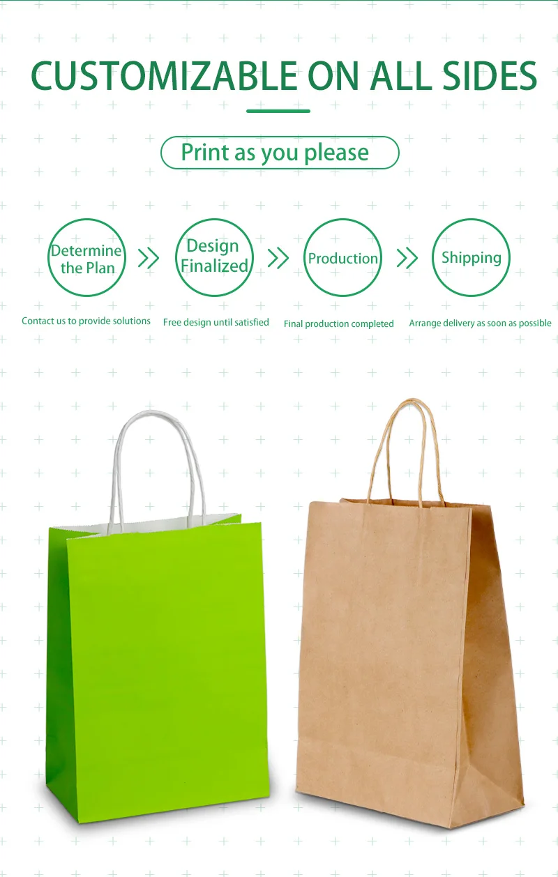 Customized Printed Recyclable Eco-friendly Packaging Brown Paper Bag ...