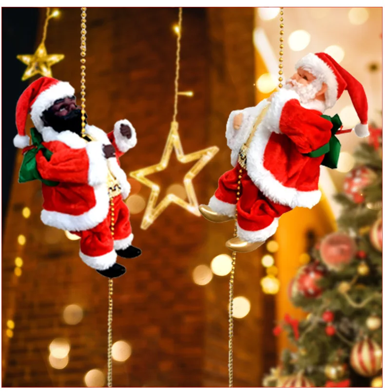 Christmas Ornaments Music Toy Kids Xmas Hanging Santa Decoration On ...