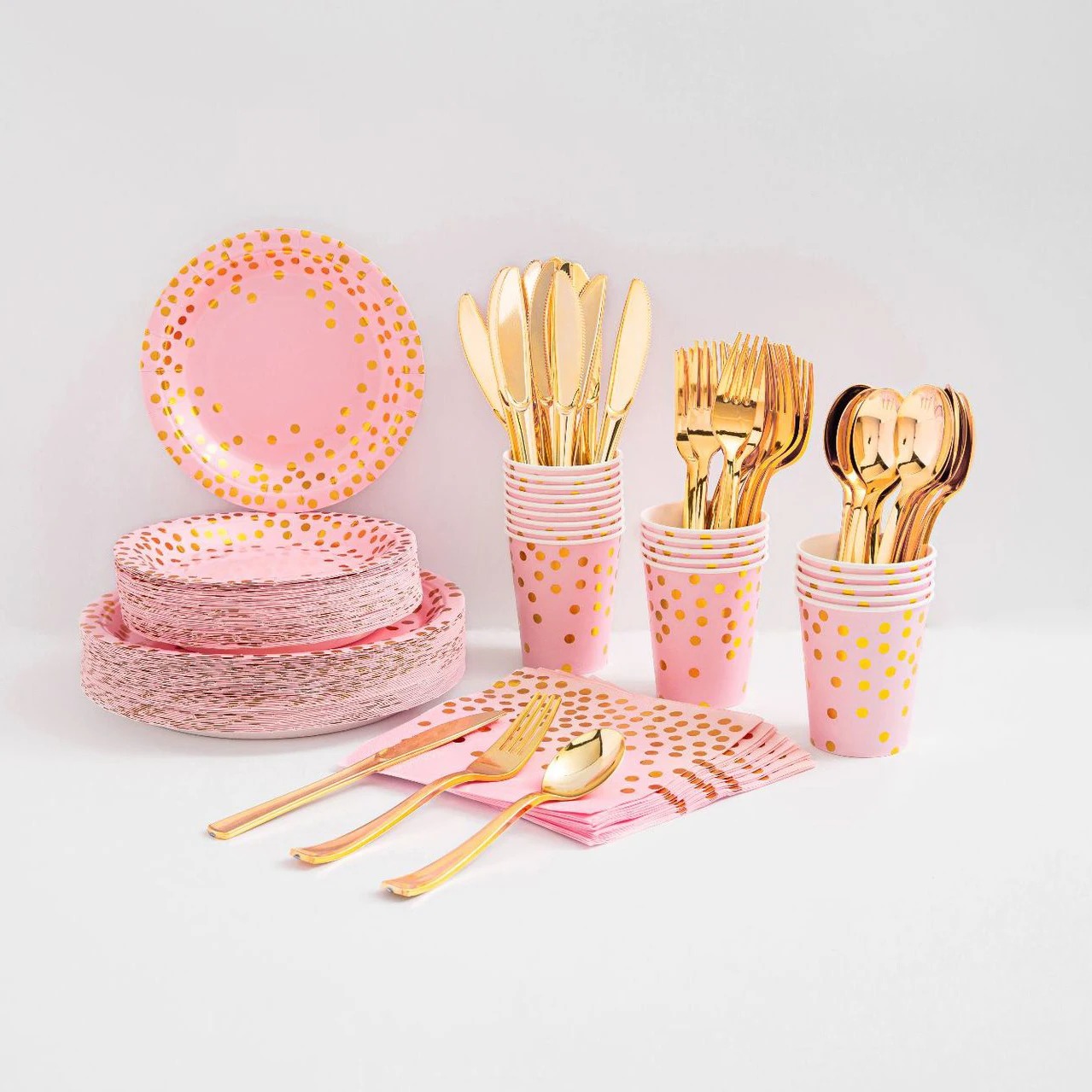 Disposable Tableware Set Paper Cups Plates Napkins Set Birthday Baby ...