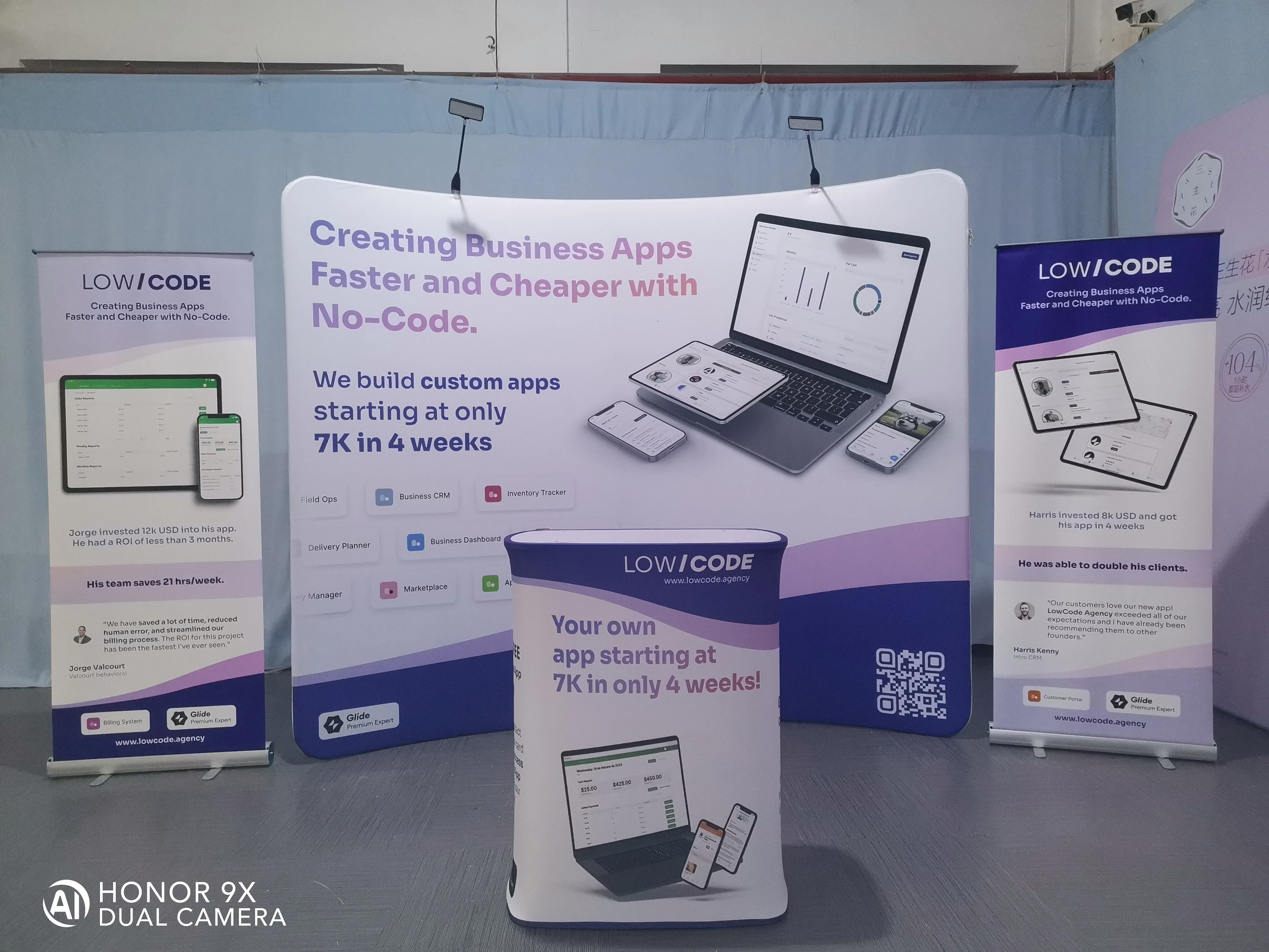 Portable Advertising Tension Fabric Display - Event Exhibition Curved ...