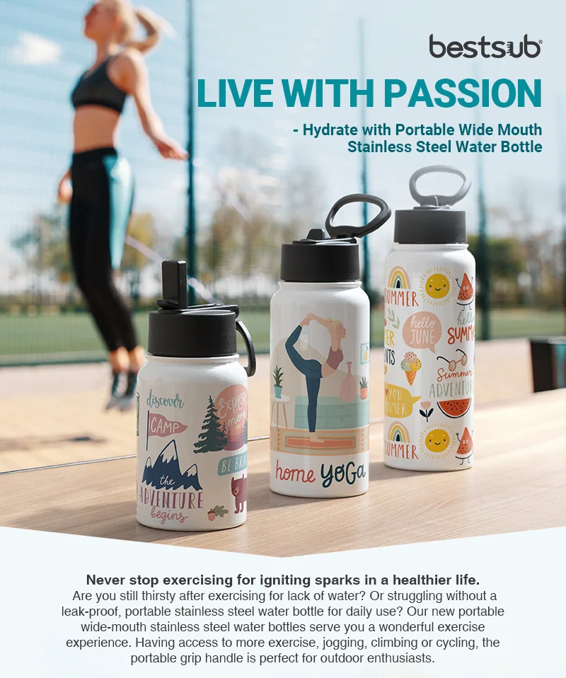 BestSub Sport Sublimation Blanks 17oz Double Wall Vacuum Flask ...