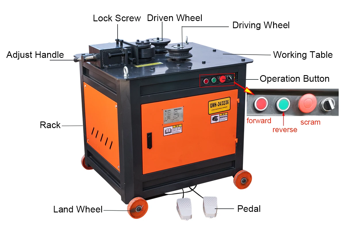 Reinforcement Steel Machine/arc Bending Rebar Spiral Bender/steel Bar ...