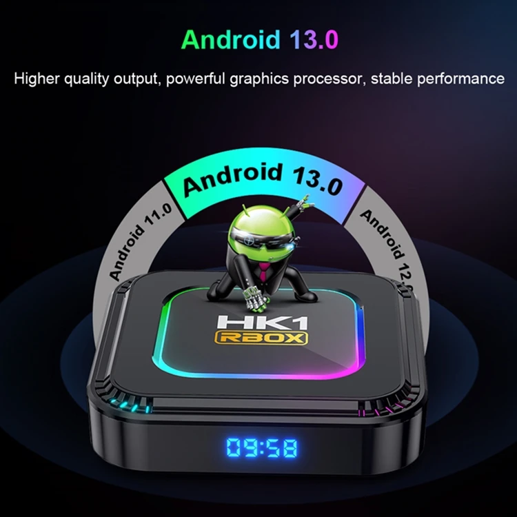 2023 RGB Light Android 13 TV Box HK1 Rbox K8 - 4K Set Top
