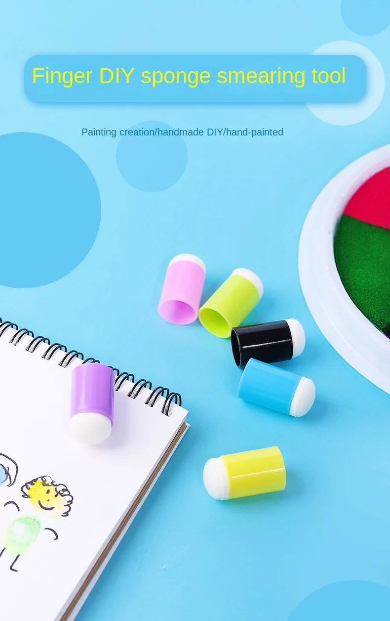 Children's Graffiti Finger Sponge Drawing Tool Finger Set Sponge ...