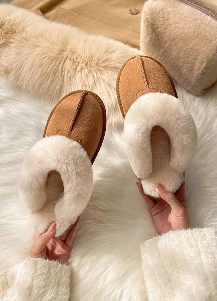 Oem Custom Winter Fashion Plush Fuzzy Slippers Thick Sole Anti Slip ...