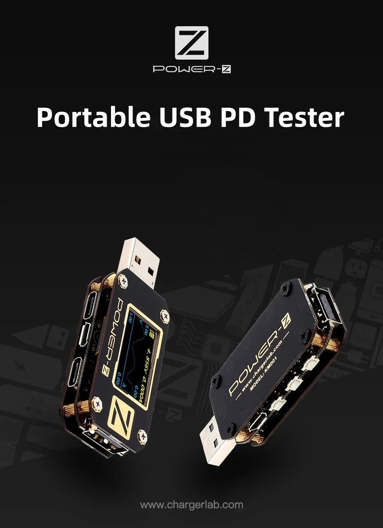 QC3.0/2.0 0-24V POWER-Z KM001 PD Tester USB Digital Voltmeter Testing ...