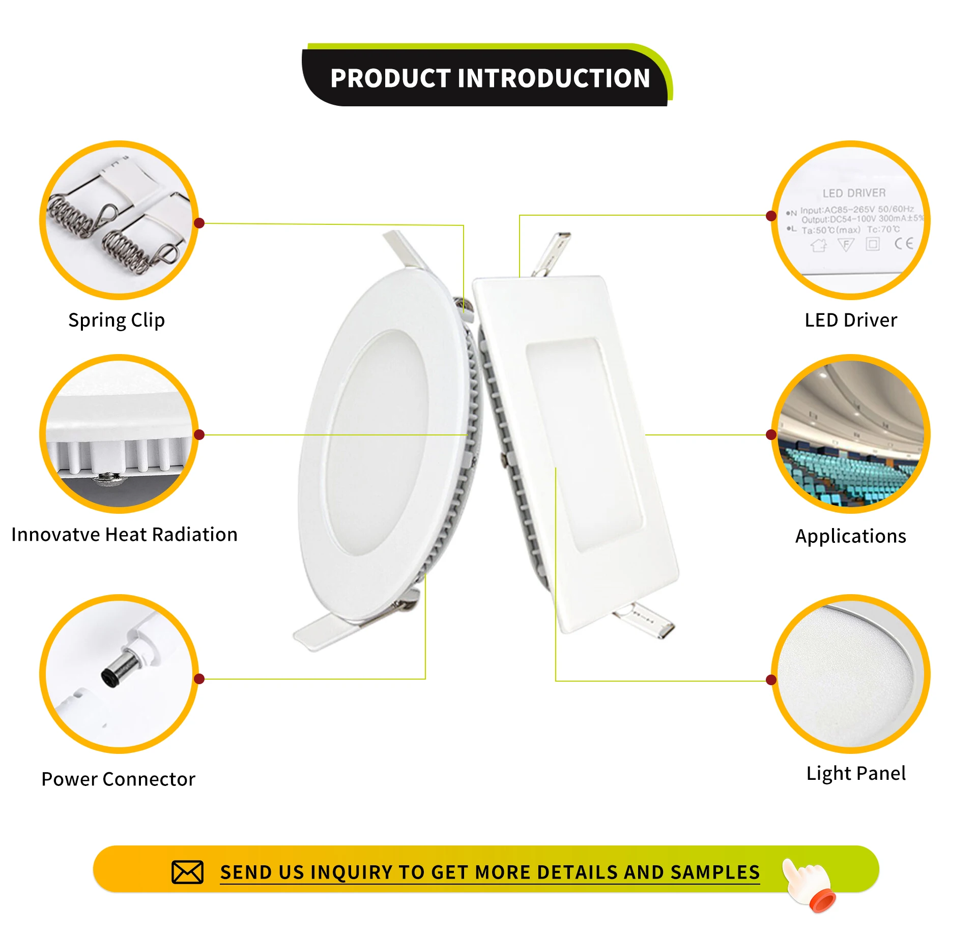 Plafon Led De Sobrepor Surface Mounted Led Panel 12w 18w 24w 36w Round Square Led Panel Light ...